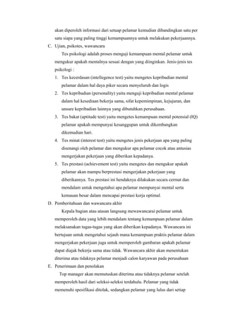 Makalah MSDM (REKRUITMEN DAN SELEKSI KARYAWAN) | DOC