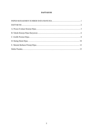 Paper Manajemen Sumber Daya Manusia (MSDM) EVALUASI KINERJA HIJAU | PDF