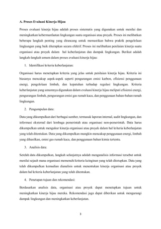 Paper Manajemen Sumber Daya Manusia (MSDM) EVALUASI KINERJA HIJAU | PDF