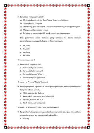 Makalah Media Pembelajaran Berbasis Komputer - Munggarani | PDF