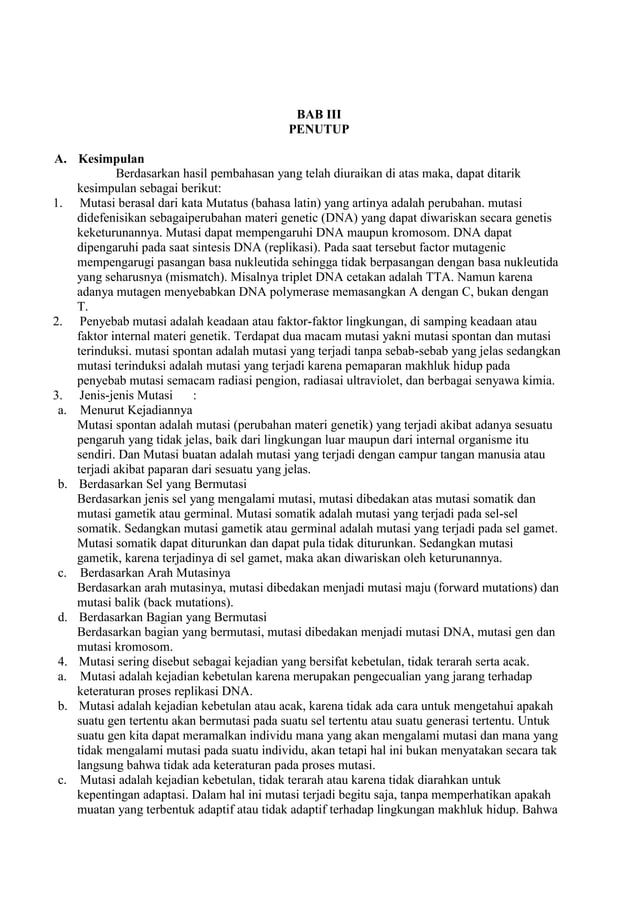 Makalah mutasi gen | DOCX