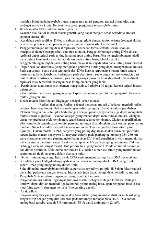 Makalah mutasi gen | DOCX