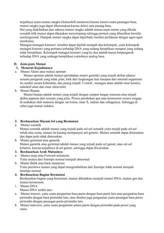 Makalah mutasi gen | DOCX