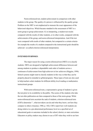 Makalah nrt n crt | DOC | Standardized Testing | Educational Assessment