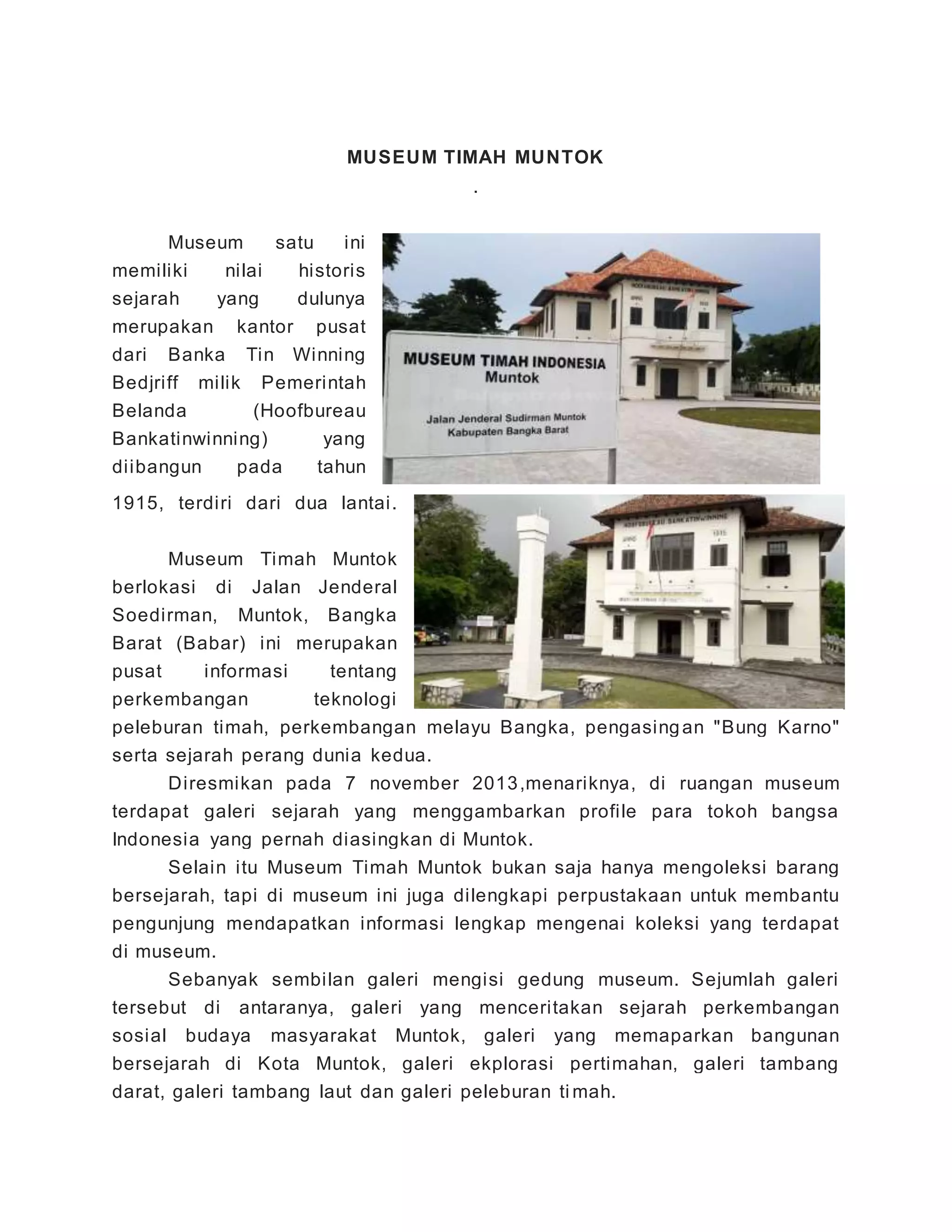 Makalah objek wisata muntok | DOCX