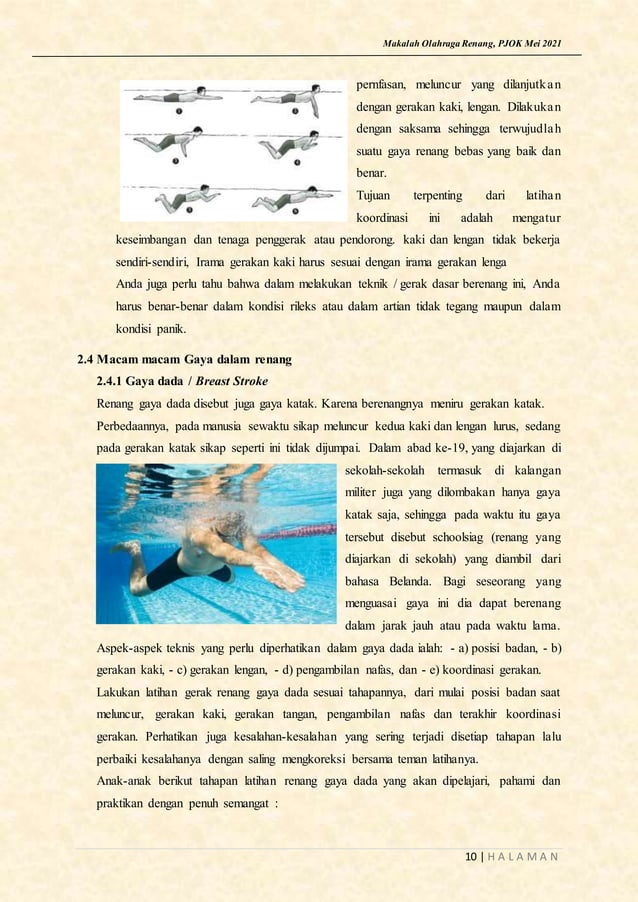 Makalah olahraga renang secara lengkap | DOCX