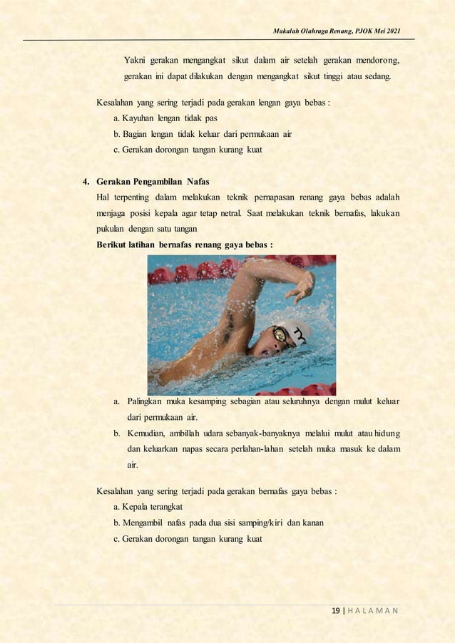 Makalah olahraga renang secara lengkap | DOCX
