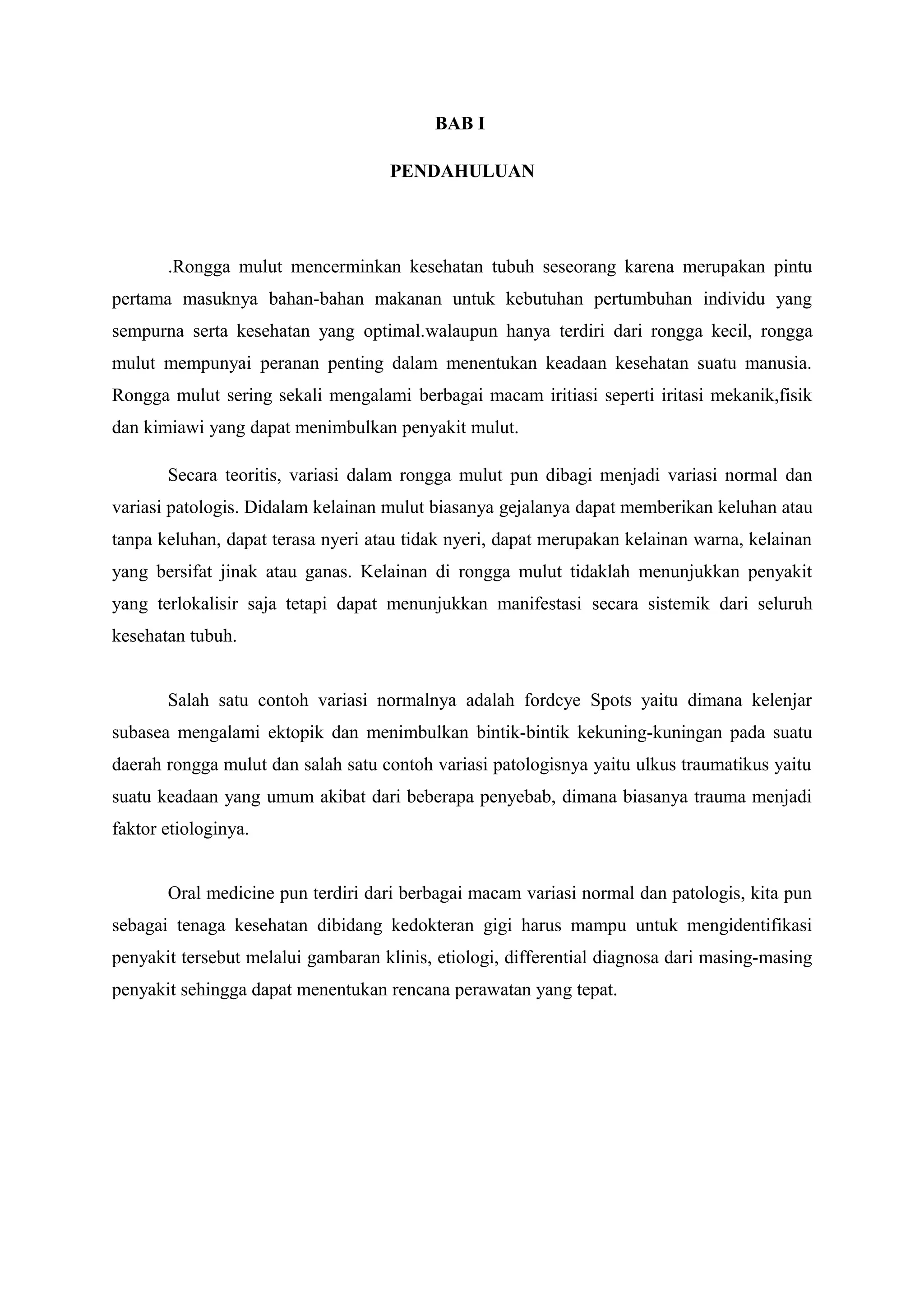 Traumatic ulcer and Fordcye's spot clinical case study (indonesian text ...