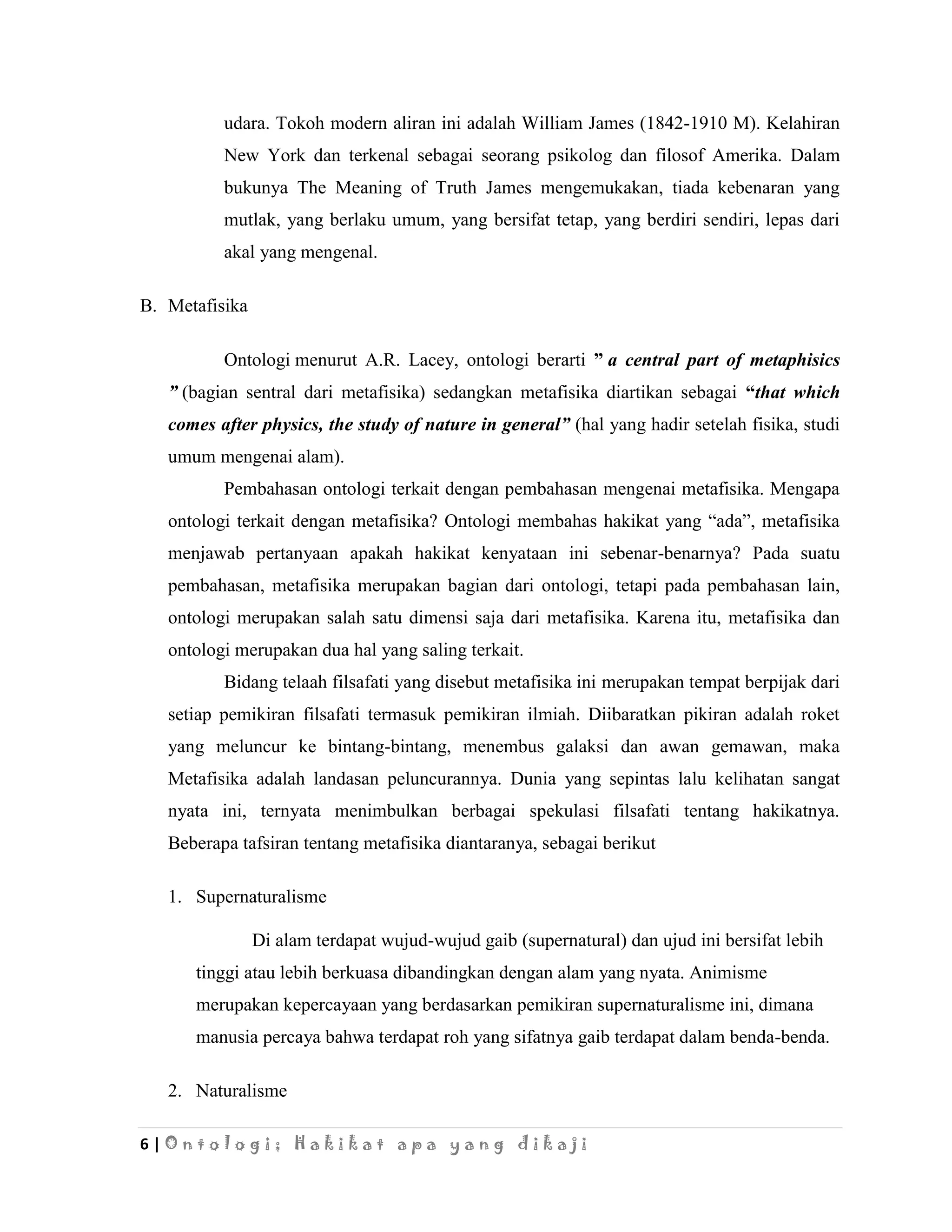Makalah ontologi filsafat ilmu | DOCX