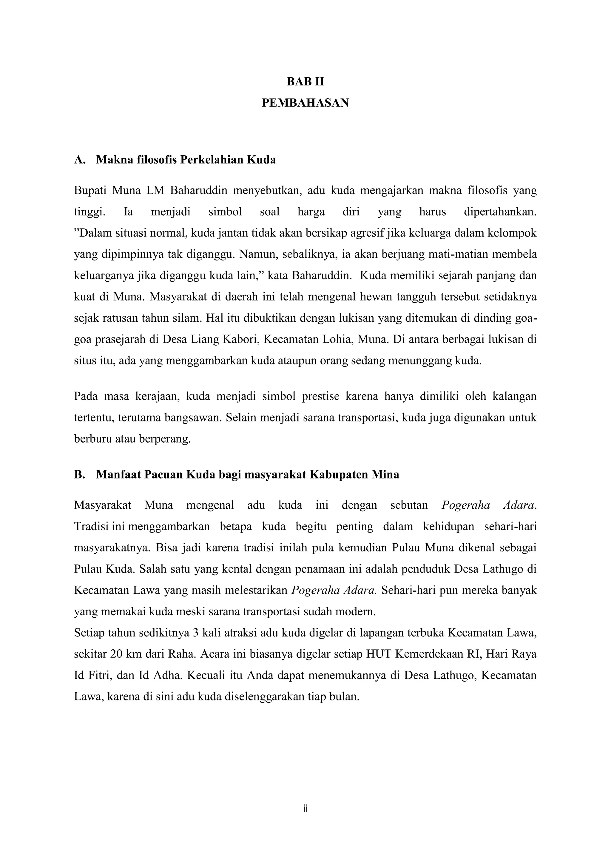 Makalah pacuan kuda kabupaten muna | DOCX