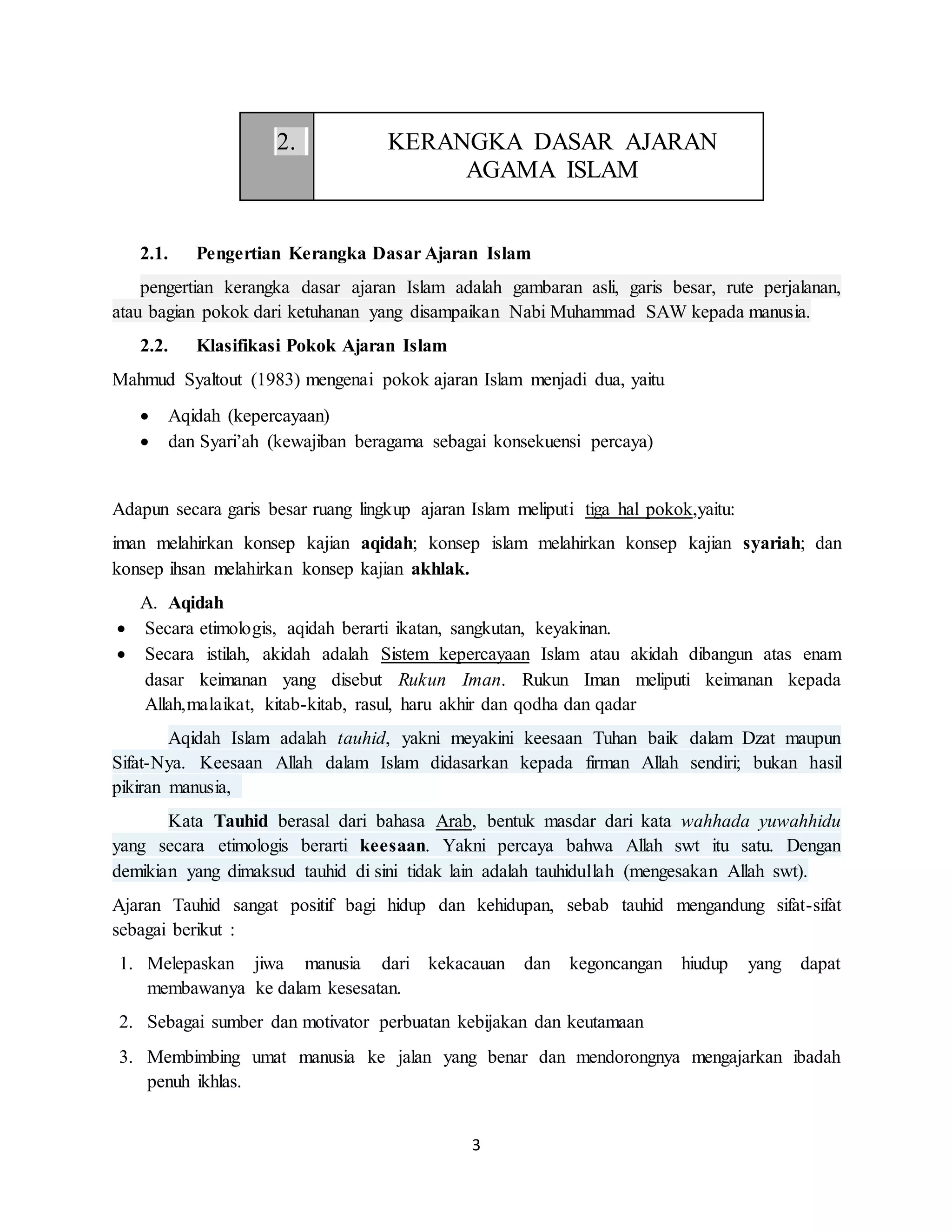 Islam dan Ruang Lingkupnya | DOCX