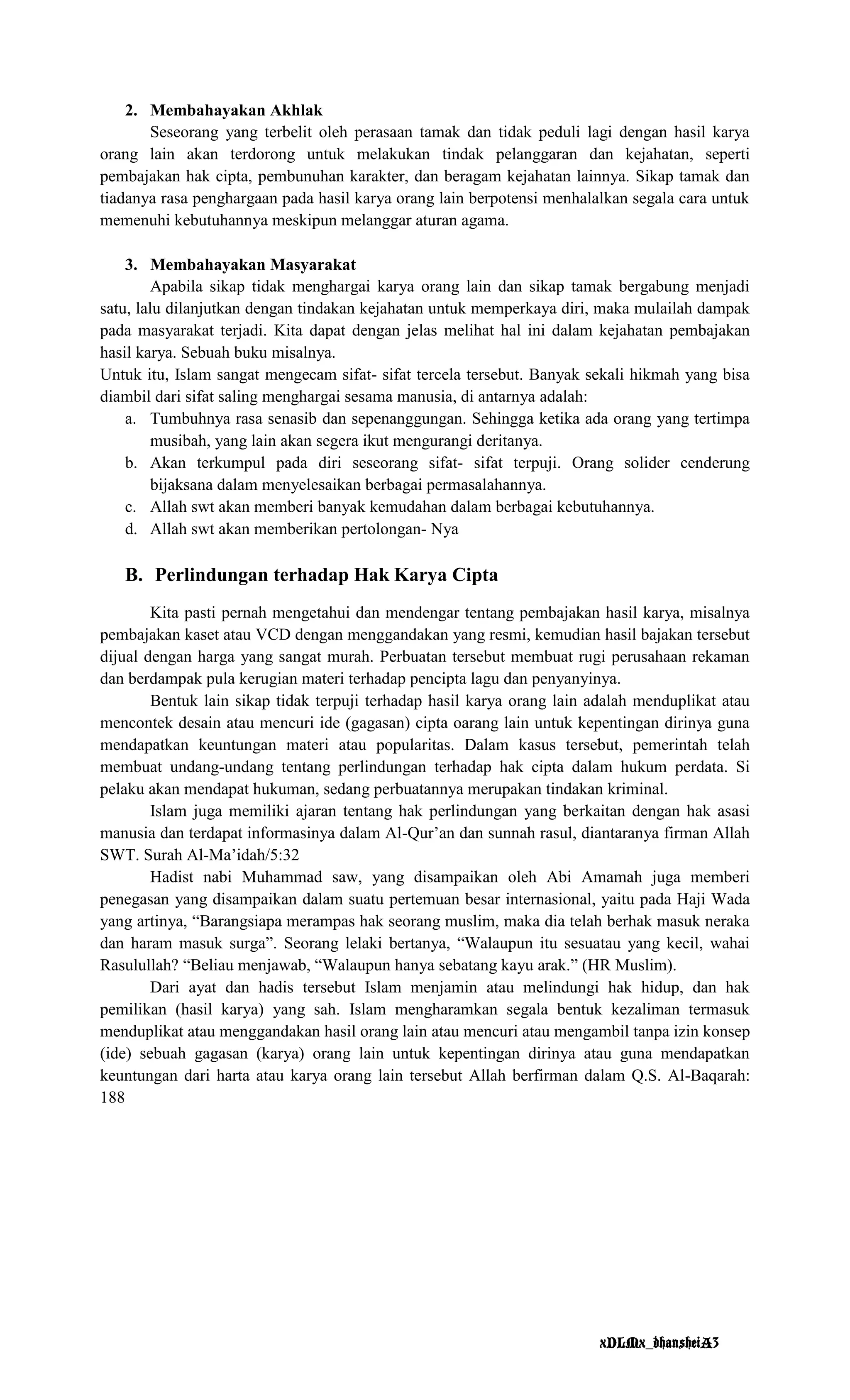 Makalah PAI tentang Menghargai Karya Orang lain dan Dosa dosa Besar | PDF