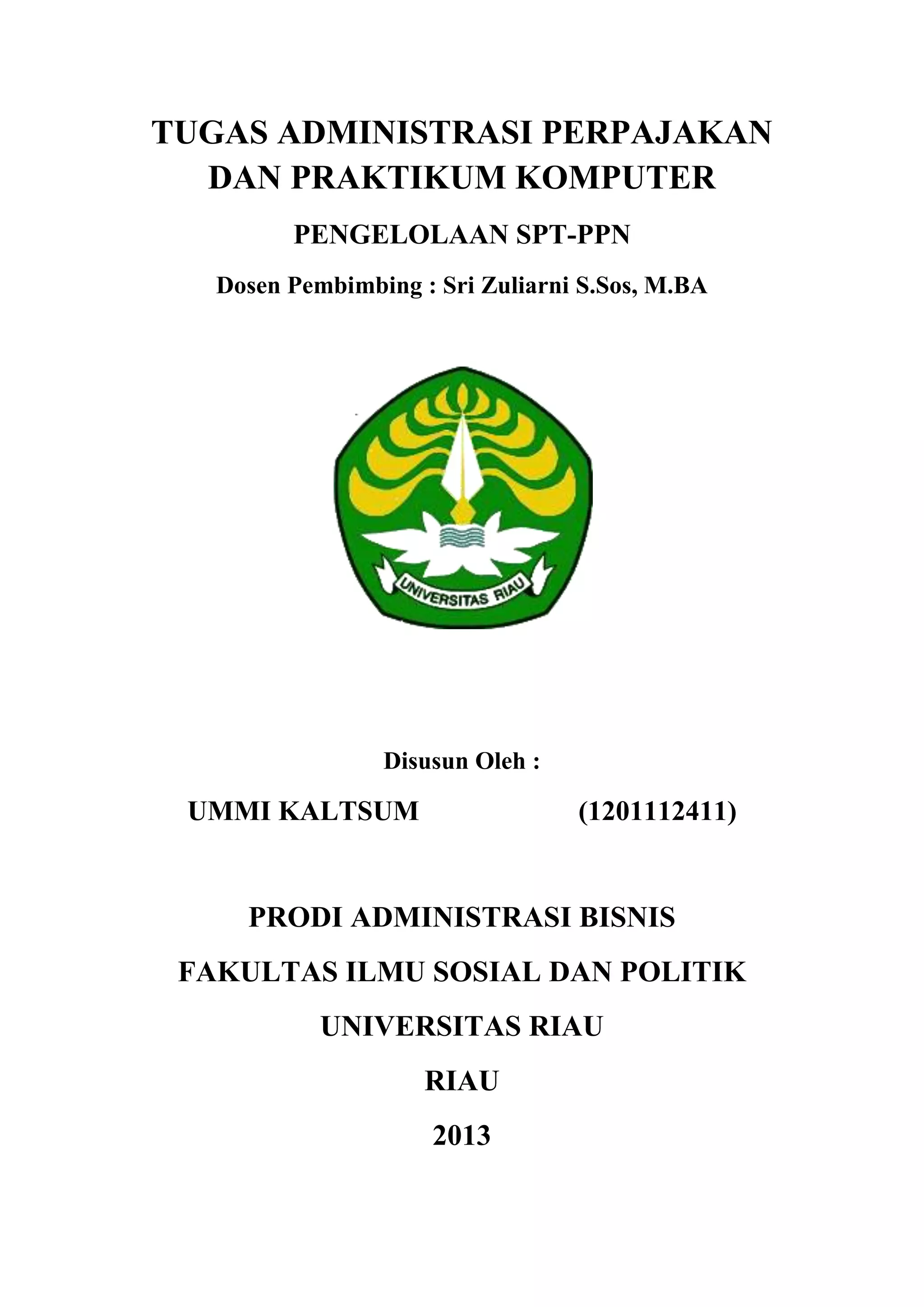 Paper Praktikum Komputer dan Administrasi Perpajakan | PDF