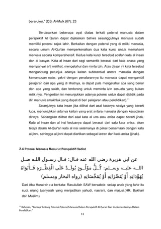 Makalah Pengembangan potensi manusia dalam pendidikan menurut Al-Quran dan Hadist.docx