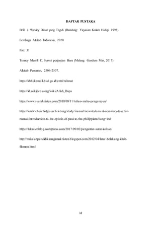 Makalah Teologi Perjanjian Baru pandangan surat paulus dipernjara ...