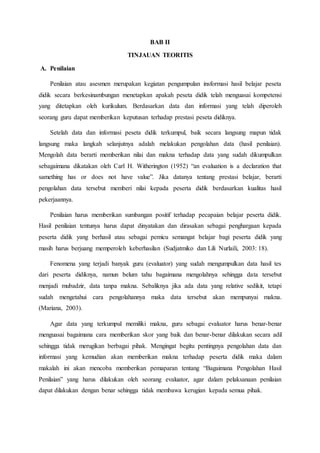 PENENTUAN SKOR DAN MENGOLAH DATA HASIL PENGUKURAN DAN PENILAIAN | DOCX