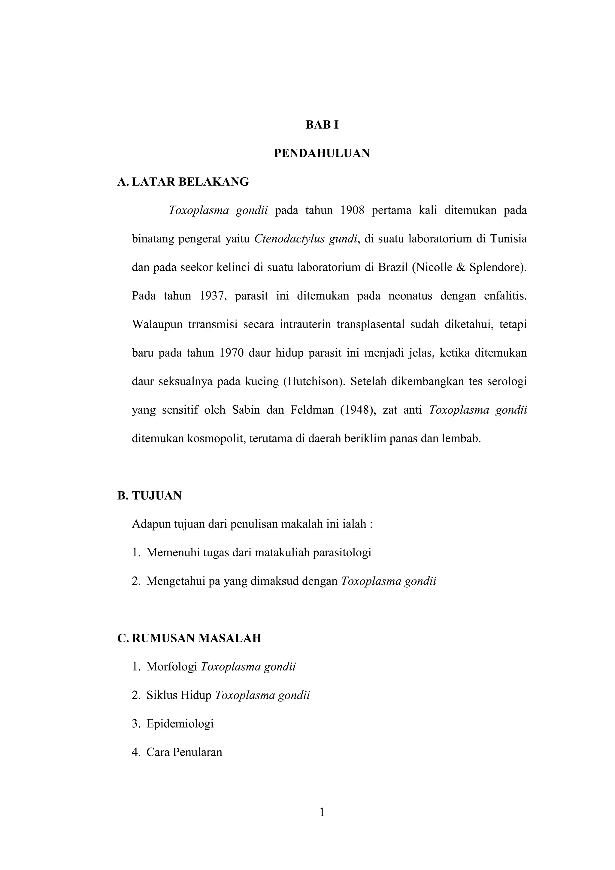 Makalah parasitologi | DOCX