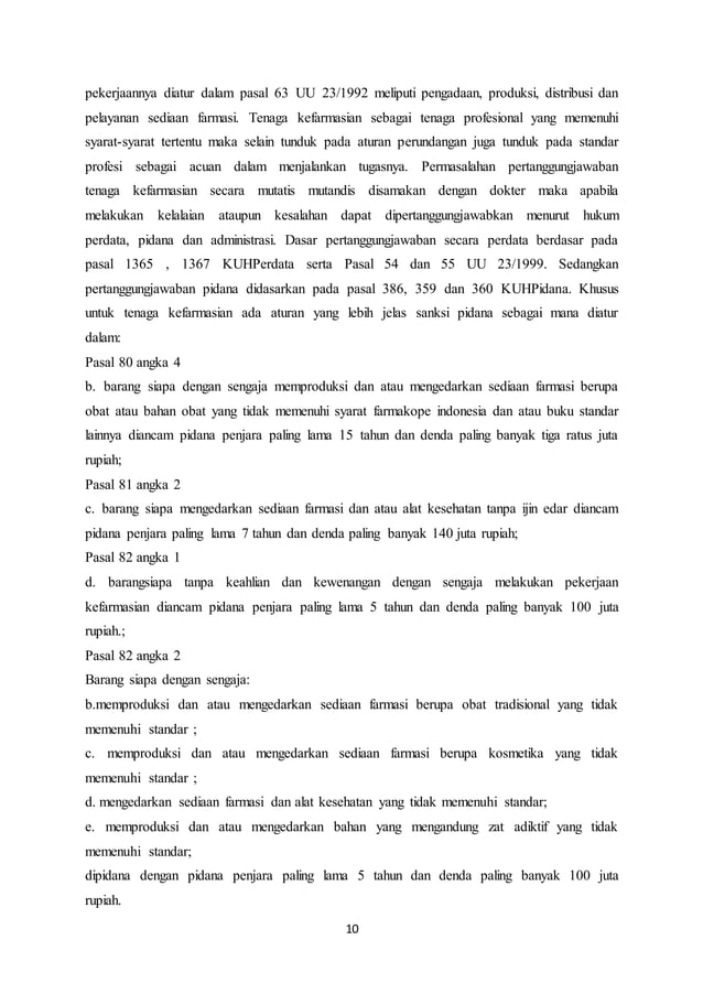 Makalah pekerjaan farmasi dan ham. | DOCX