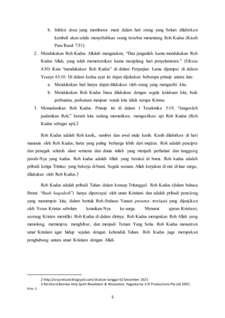 Makalah Pekerjaan dan karunia Roh kudus | DOCX