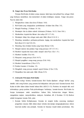 Makalah Pekerjaan dan karunia Roh kudus | DOCX