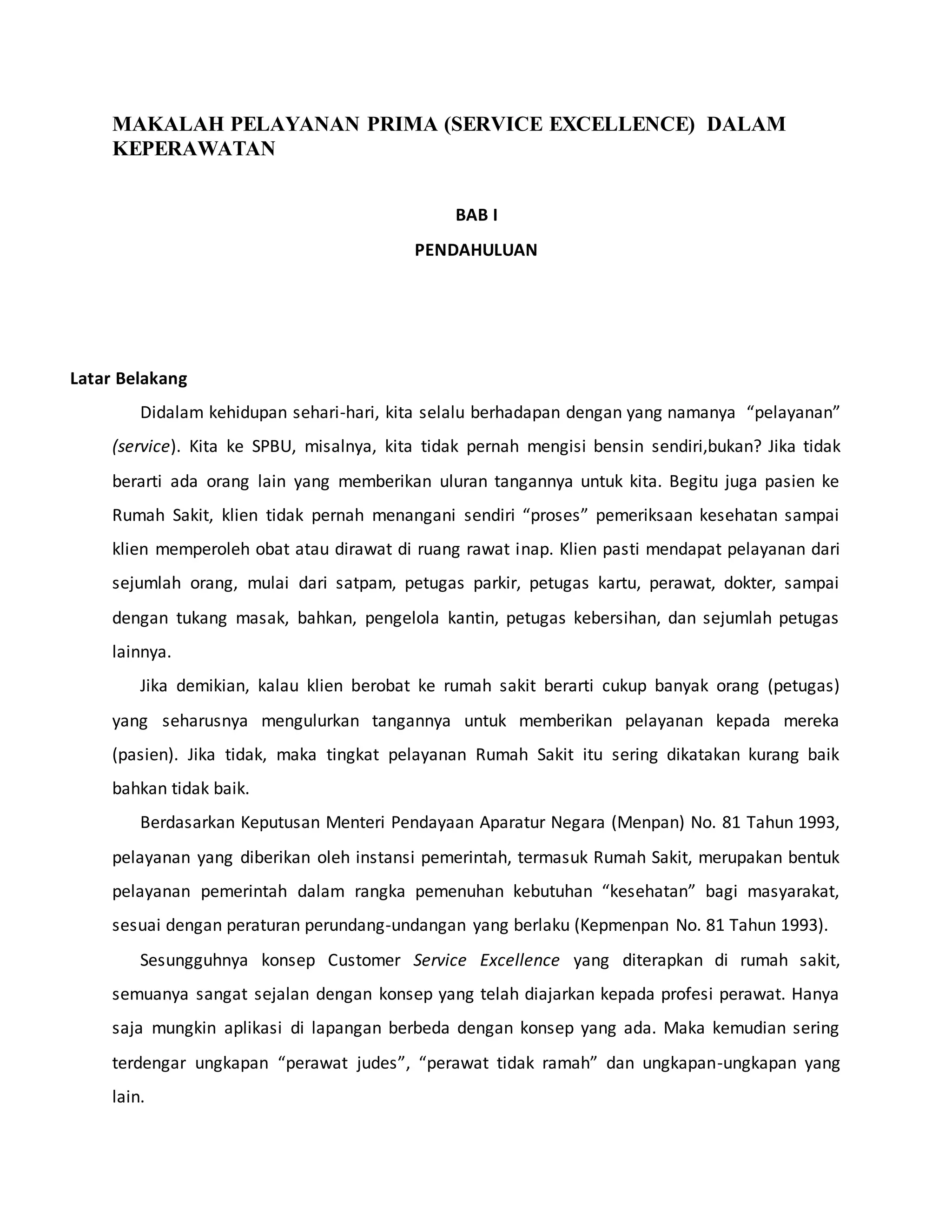 Makalah pelayanan prima | DOCX
