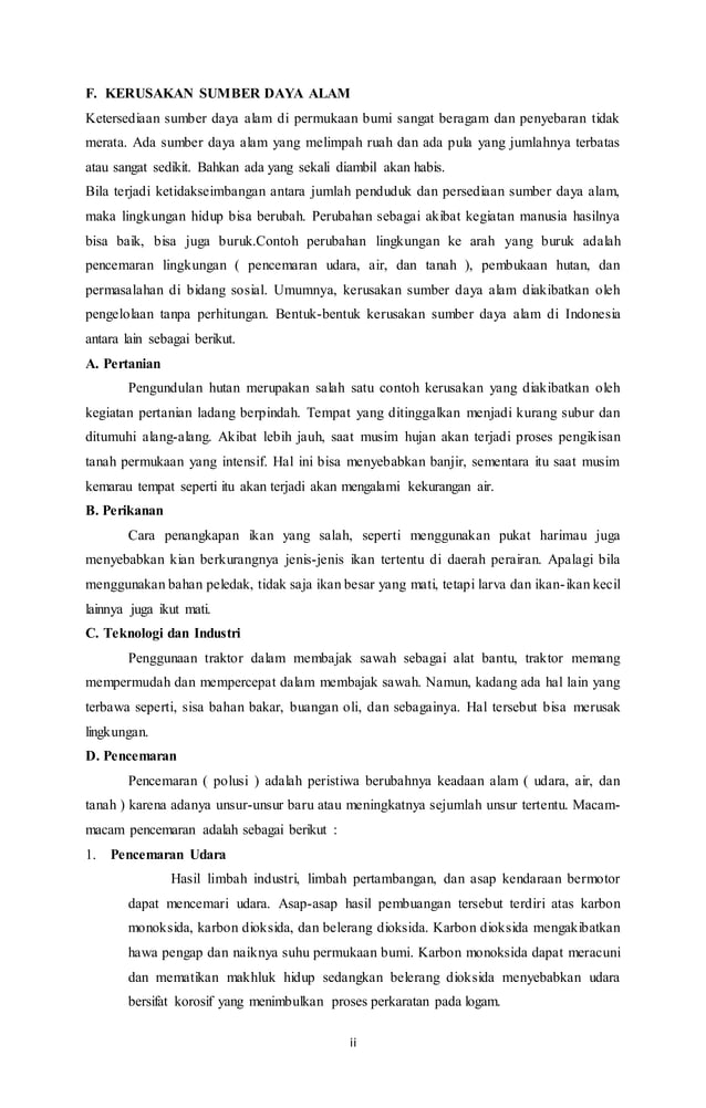 Makalah pemanfaatan sumber daya alam | PDF