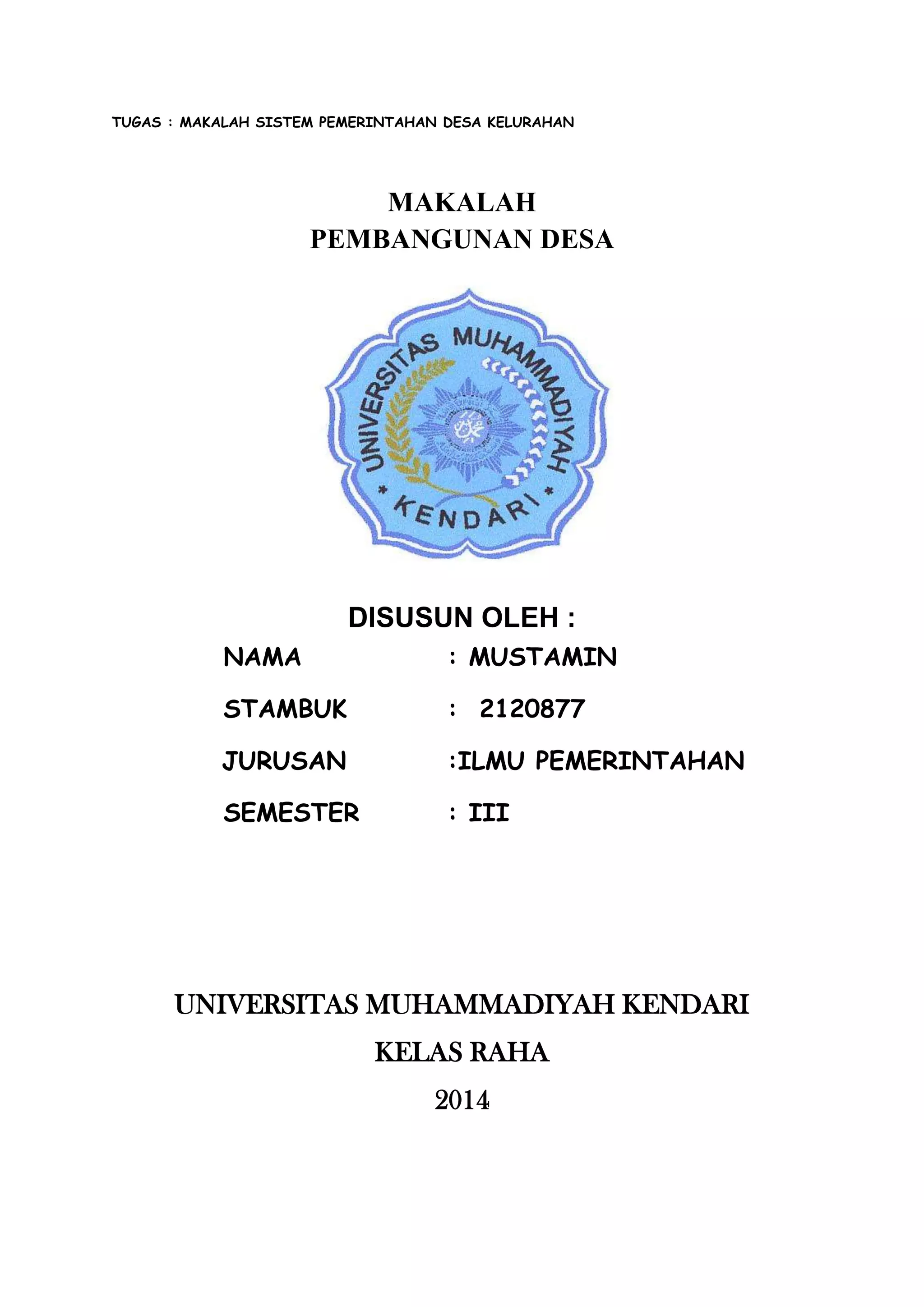 Makalah pembangunan desa | DOCX