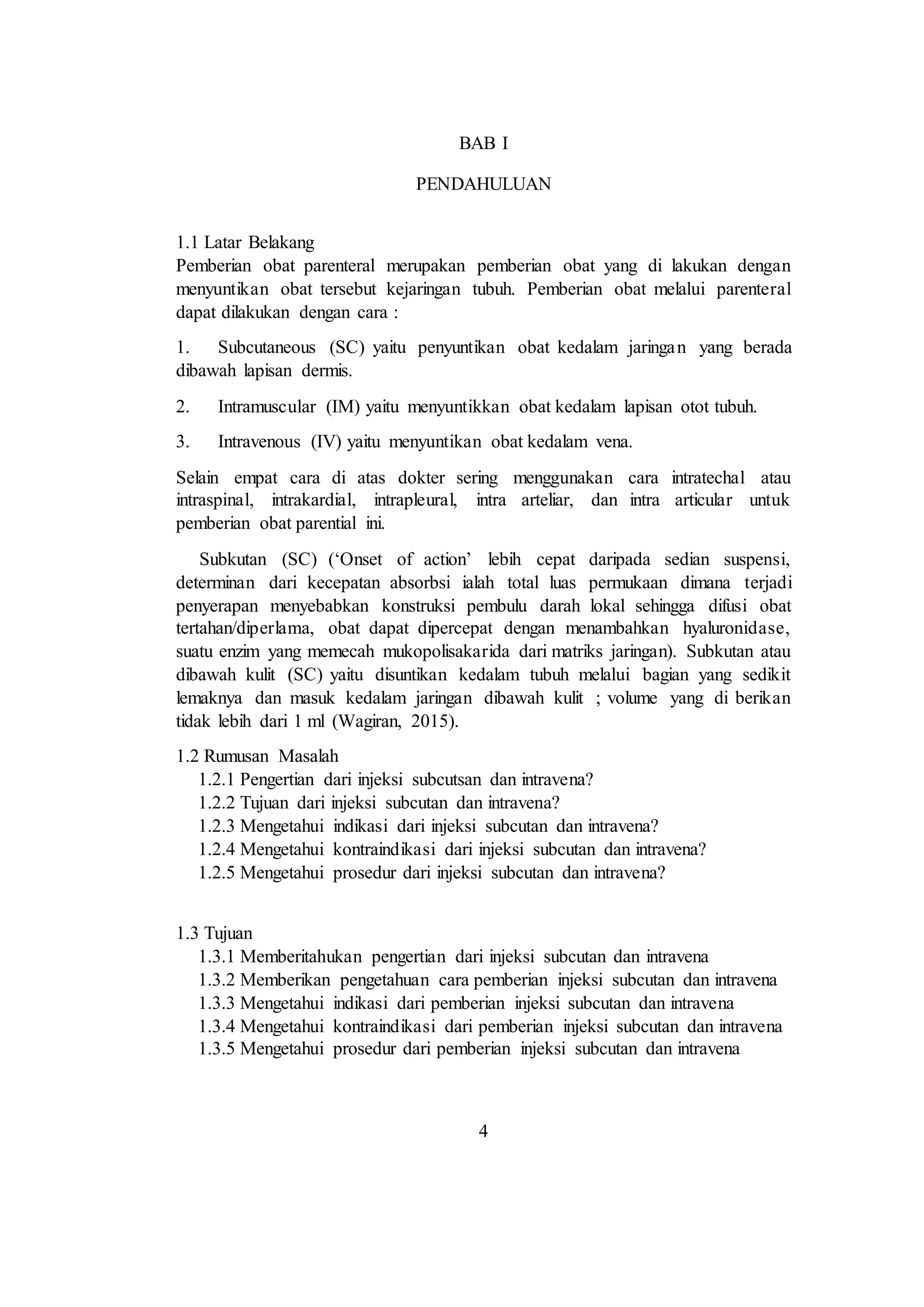 Makalah pemberian obat sc iv | DOCX
