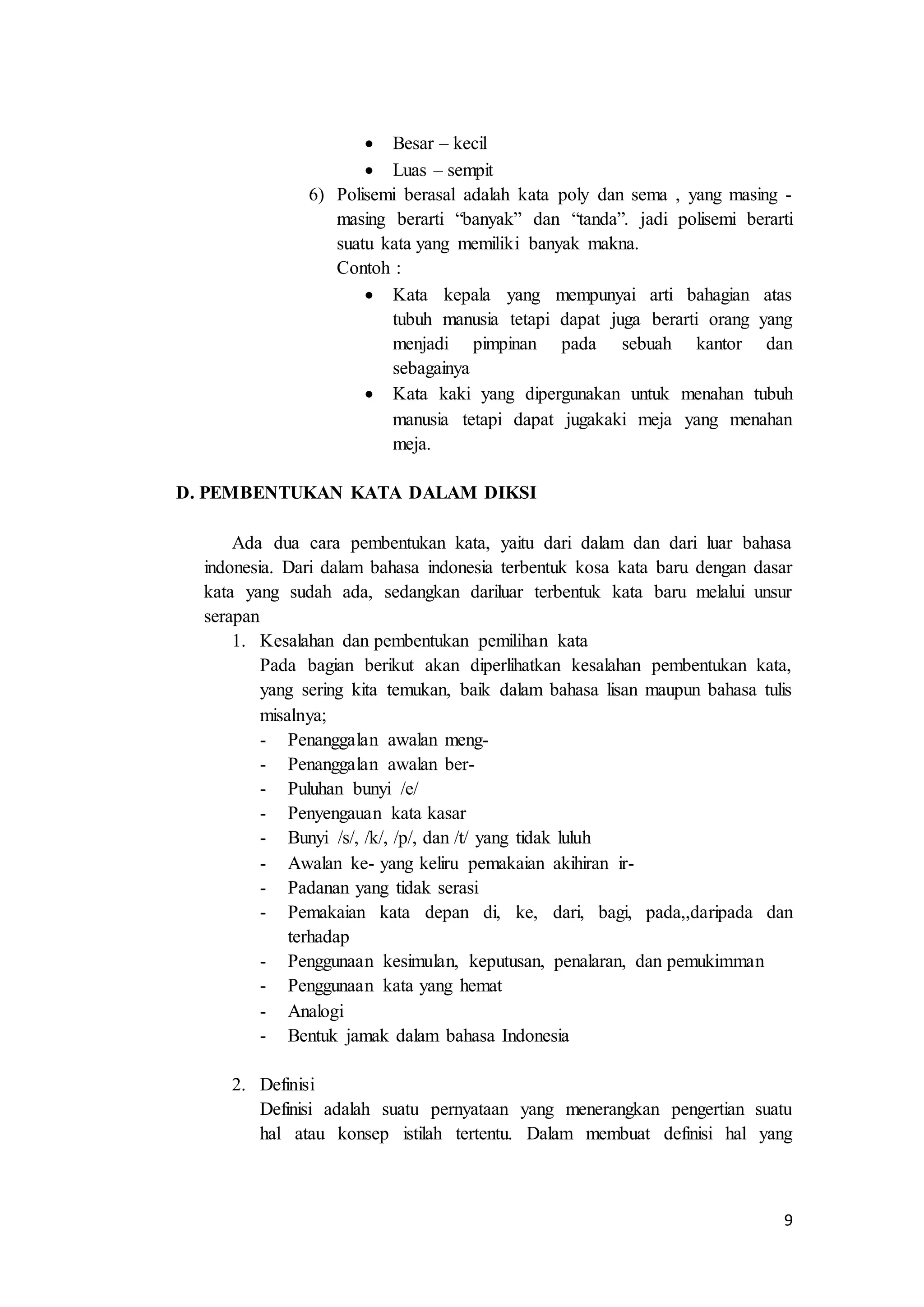 Makalah pemilihan kata (diksi) kelompok 1 | DOCX