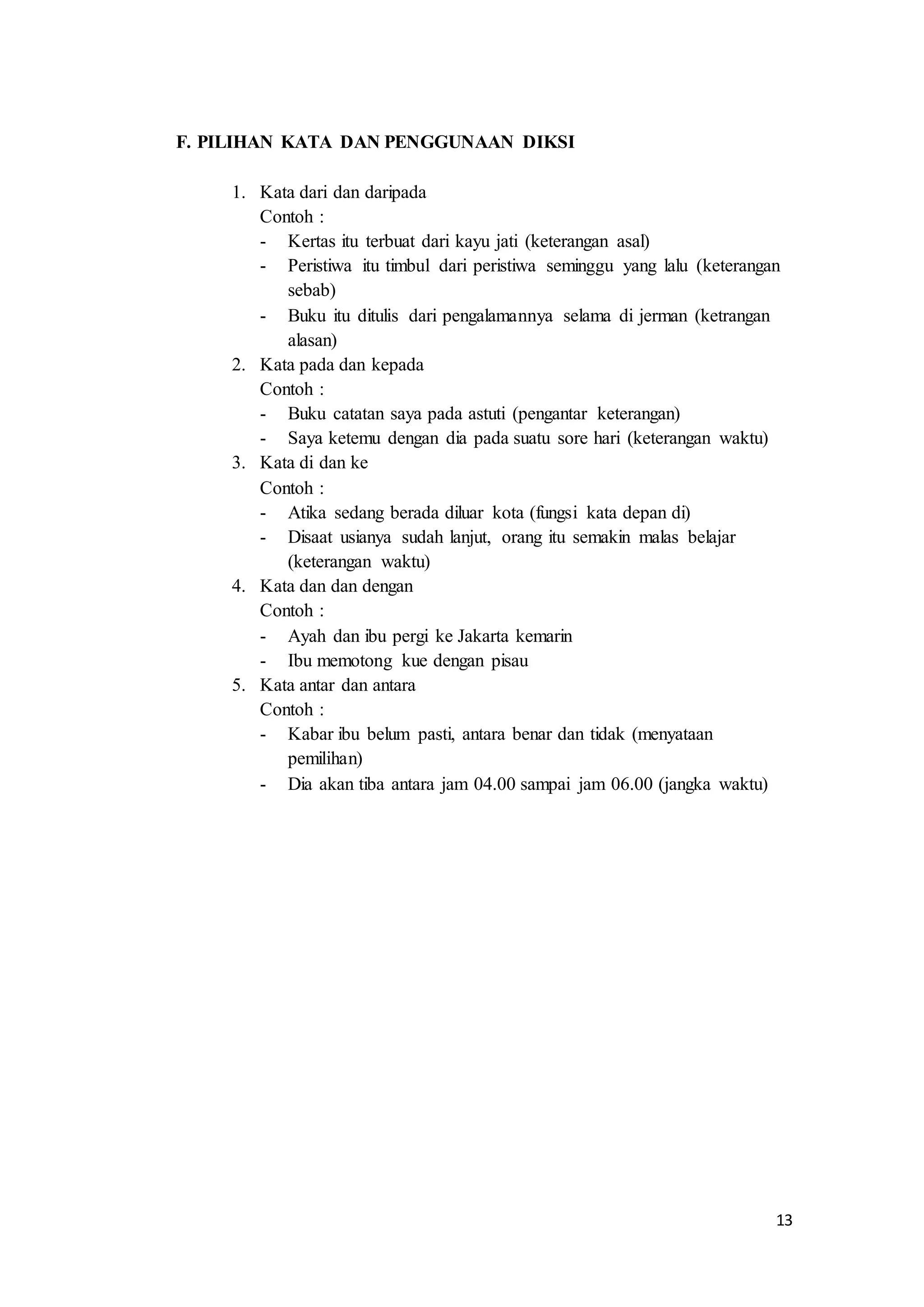 Makalah pemilihan kata (diksi) kelompok 1 | DOCX