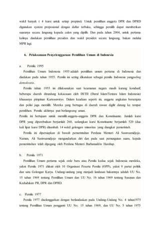 Makalah pemilu di indonesia | PDF