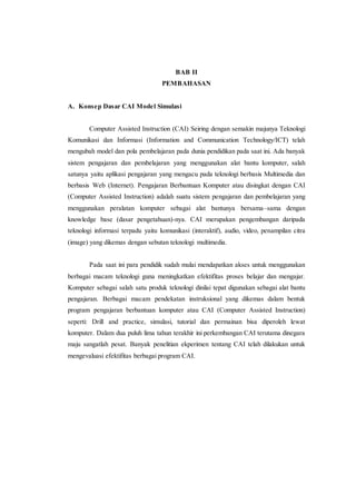 Makalah pemrograman cai model simulasi | DOCX