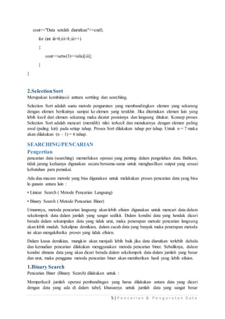 Makalah pencarian dan pengurutan data | DOCX