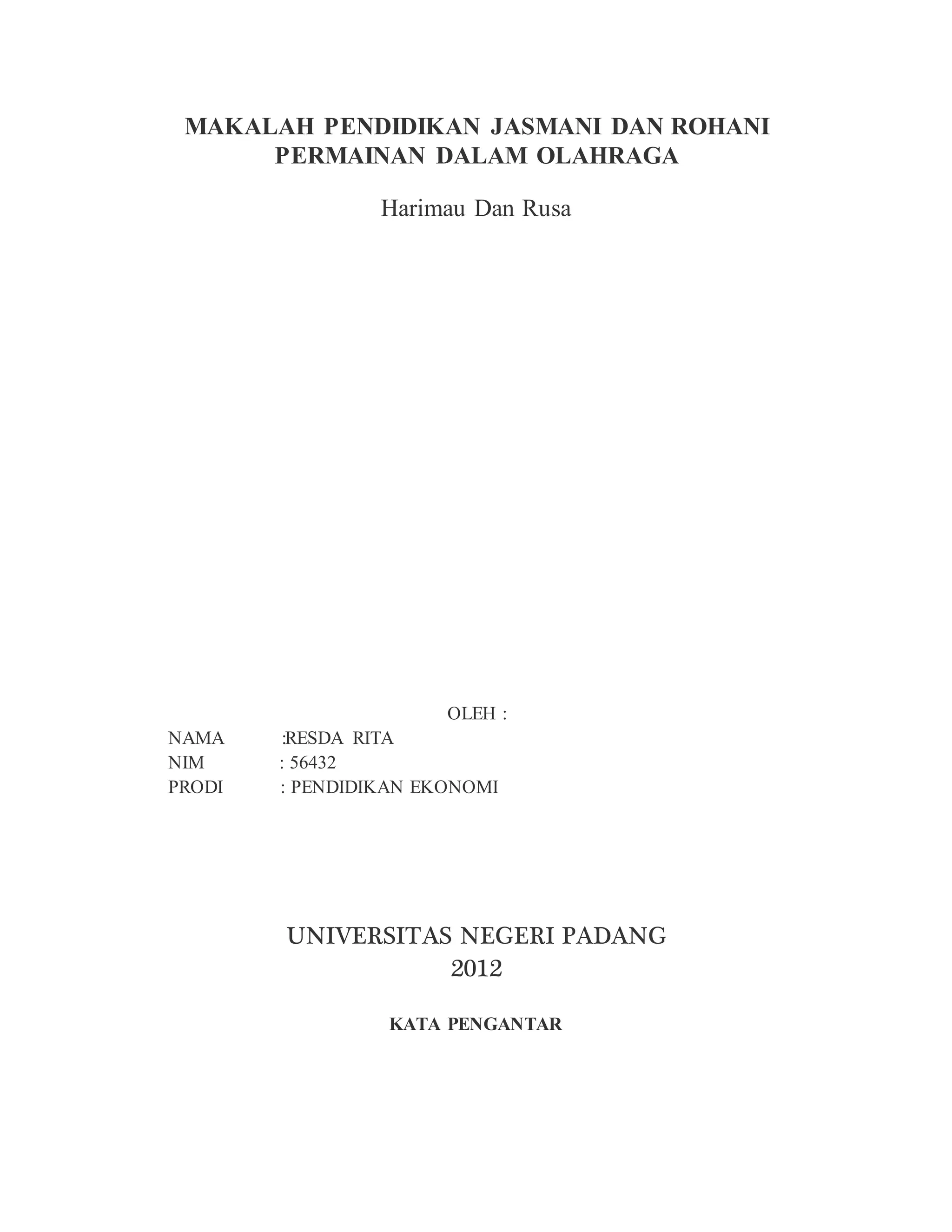 Makalah pendidikan jasmani dan rohani | DOCX