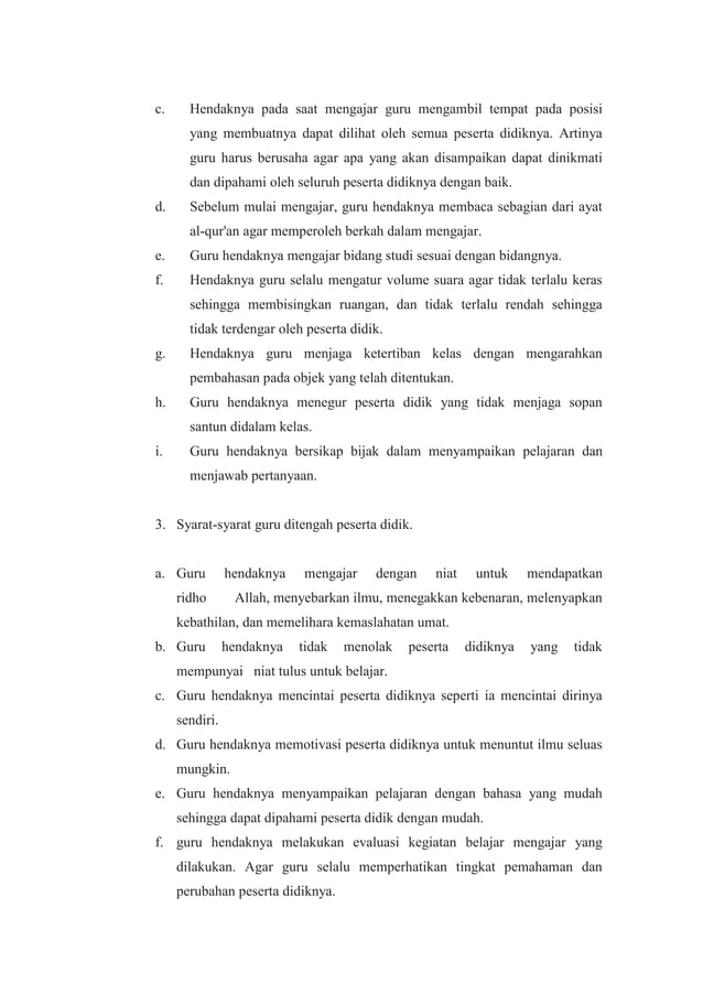 Makalah pendidik dlm pendidikan islam | PDF