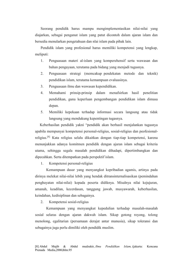 Makalah pendidik dlm pendidikan islam | PDF
