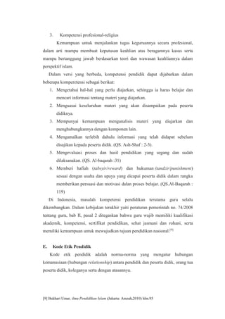 Makalah pendidik dlm pendidikan islam | PDF