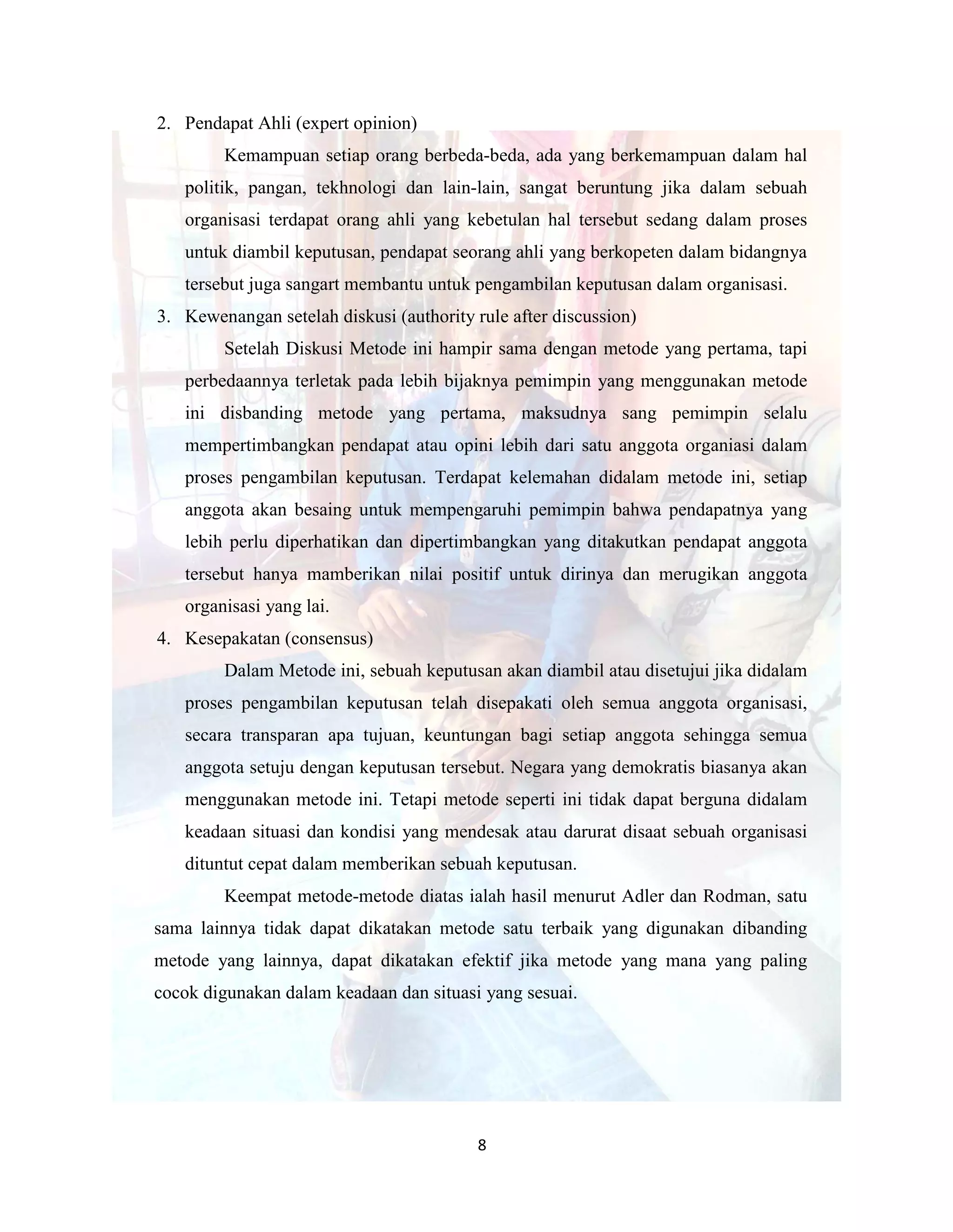 Makalah pengambilan kepeutusan dalam organisasi | PDF