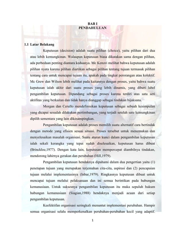 Makalah pengambilan kepeutusan dalam organisasi | PDF