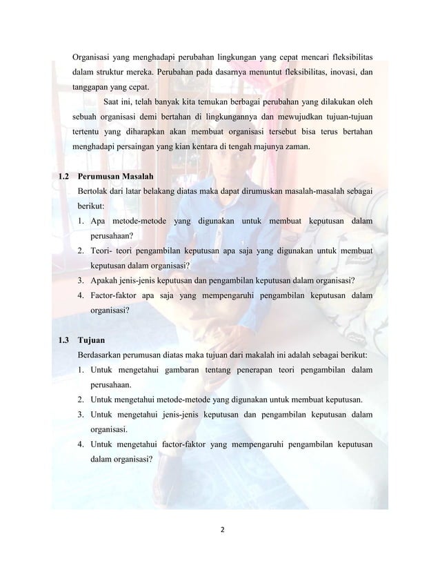 Makalah pengambilan kepeutusan dalam organisasi | PDF