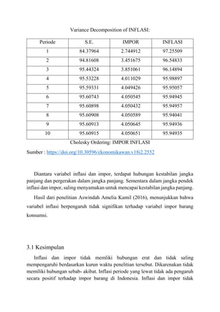 PENGARUH INFLASI TERHADAP IMPOR BARANG DI INDONESIA | PDF