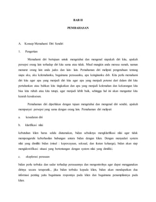 Makalah pengaruh pemahaman diri terhadap kip | PDF