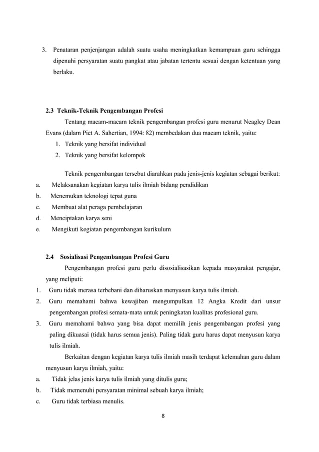 Makalah pengembangan profesi kependidikan | DOC