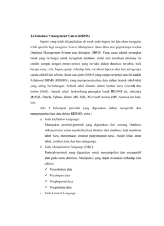Makalah pengenalan basis data | DOC