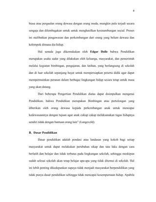 Makalah pengertian pendidikan dan tujuannya | DOCX