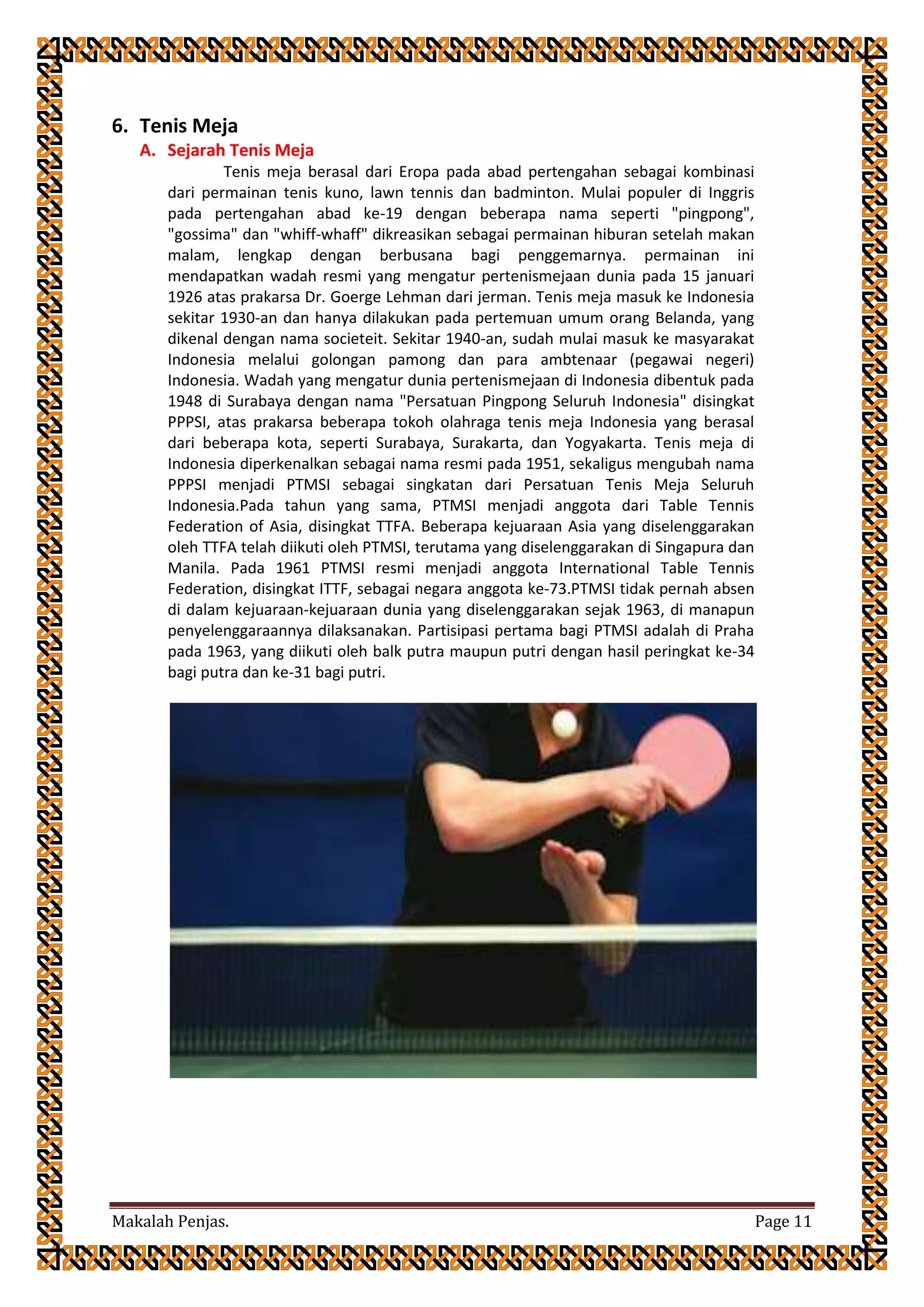 Makalah penjas tentang ukuran dan sejarah sepak bola, basket, takraw, badminton, | DOCX