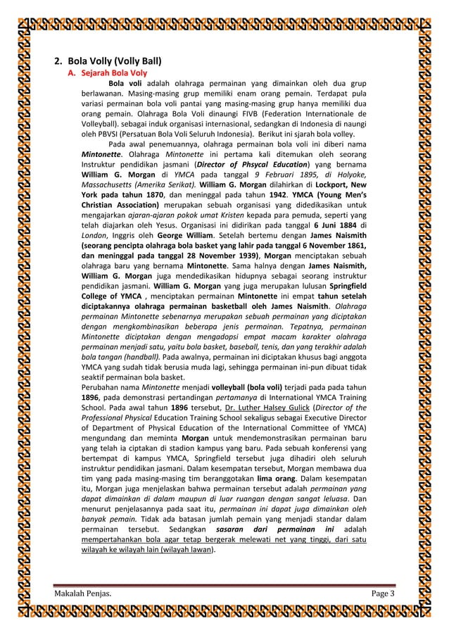 Makalah penjas tentang ukuran dan sejarah sepak bola, basket, takraw, badminton, | PDF