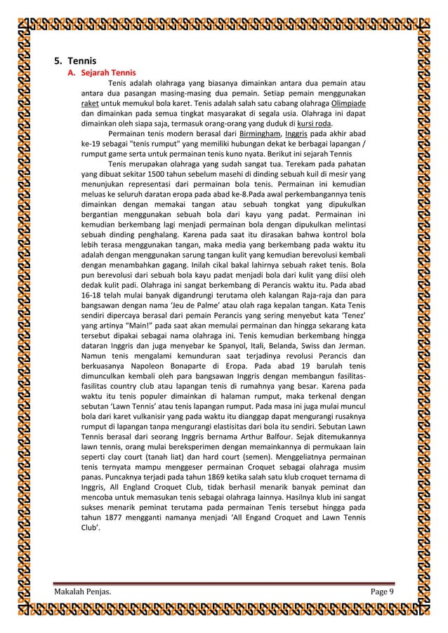 Makalah penjas tentang ukuran dan sejarah sepak bola, basket, takraw, badminton, | PDF