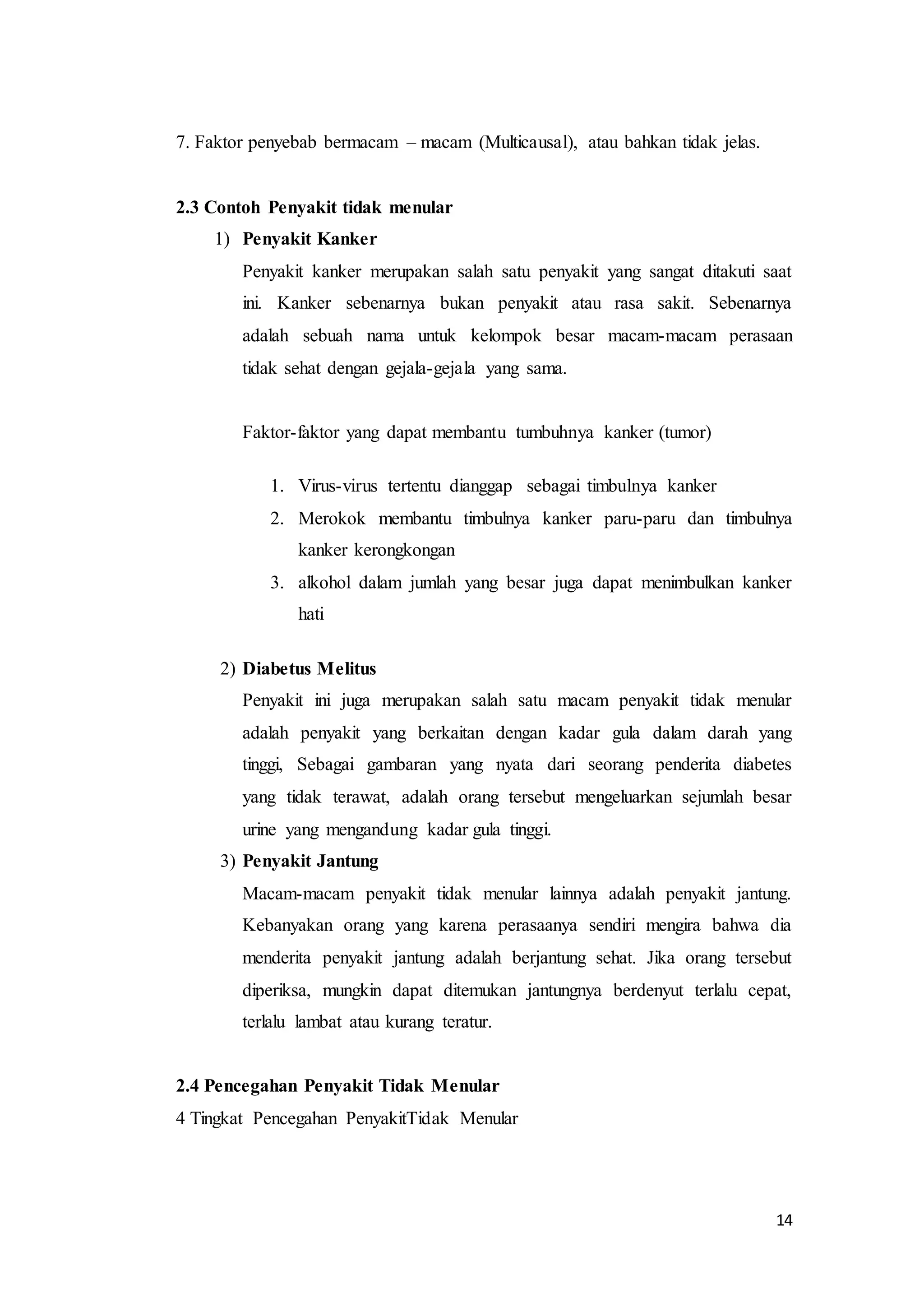 Makalah penyakit menular dan tidak menular | DOCX