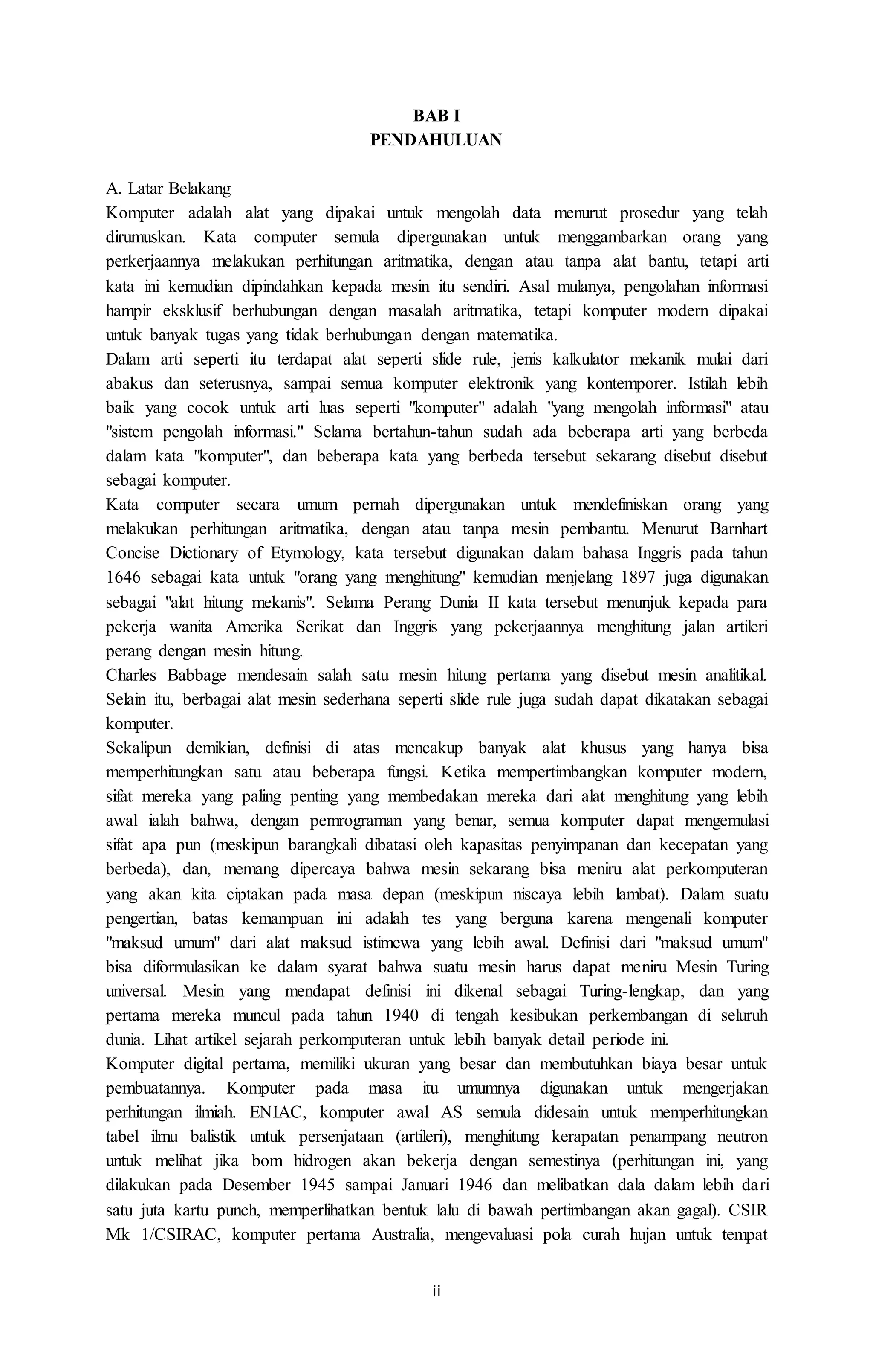Makalah perangkat lunak dan keras | DOCX